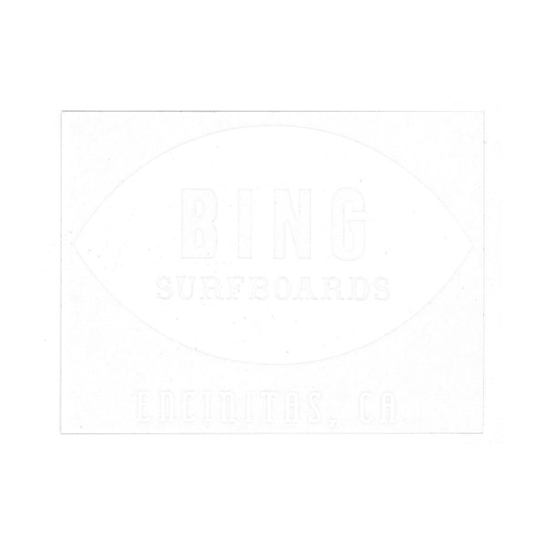 CLASSIC ENCINITAS STICKER WHITE - Bing Surfboards