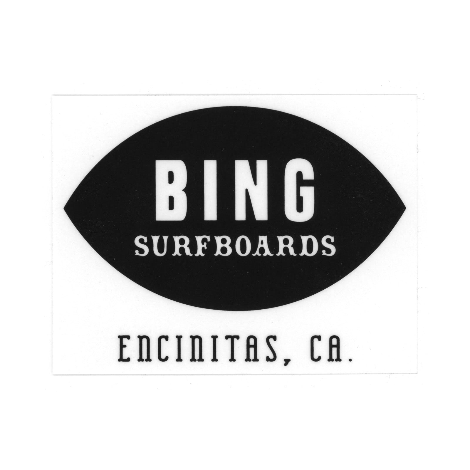 CLASSIC ENCINITAS STICKER BLACK - Bing Surfboards